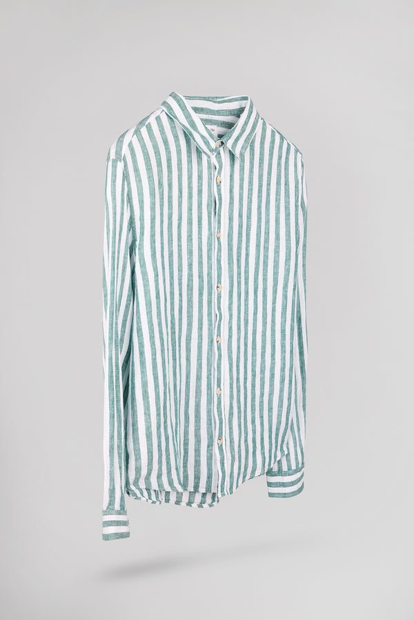 Chemise C-LINEN STRIPE FOREST GREEN – Teddy Smith